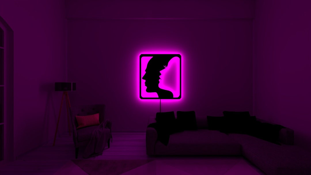 Two Face Led Wall Decor, Two Face Wood Wall Art, Minimalist Wooden Wall ...