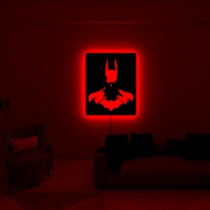 Bat Super Hero Led Wall Art, Bat Super Hero Art, Modern Wall Decor ...