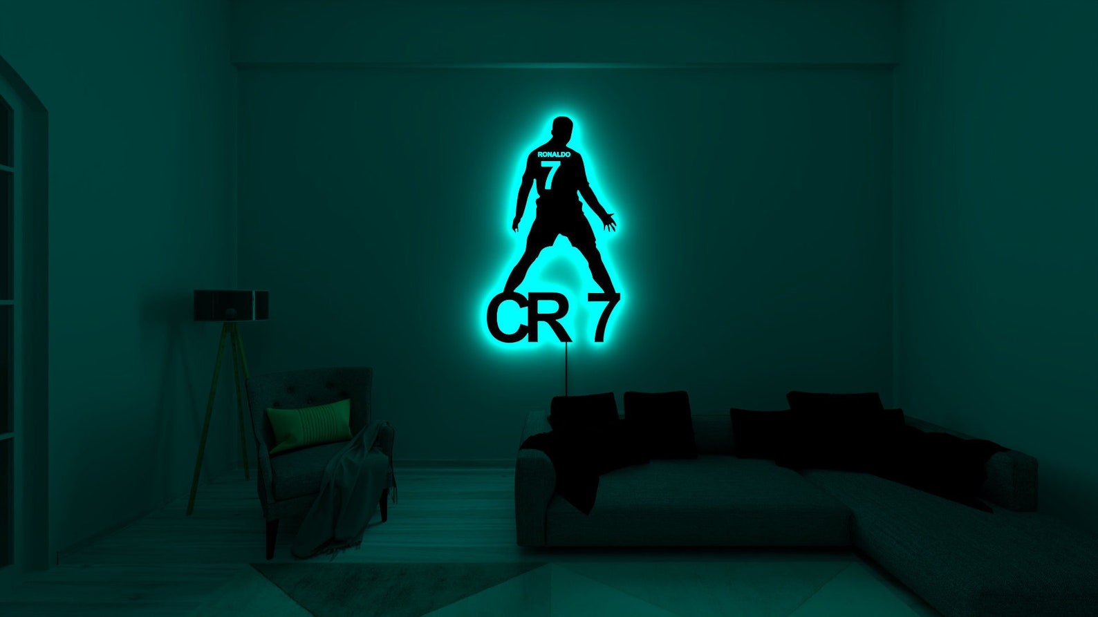 Cristiano Ronaldo Led Sign, Ronaldo Wall Decor, Football Led Sign, CR7 ...