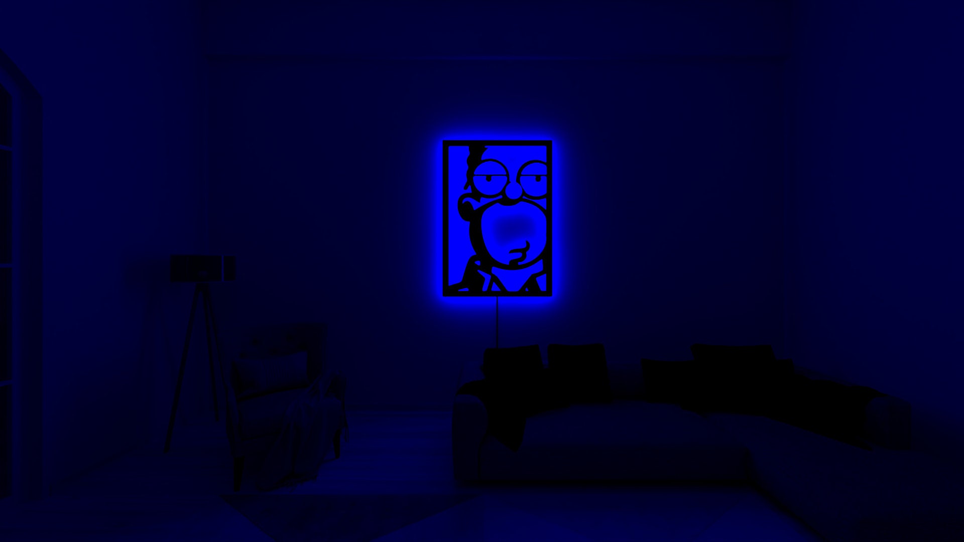 Simpson RGB Lights Decor Homer Simpson Character Wooden - Etsy