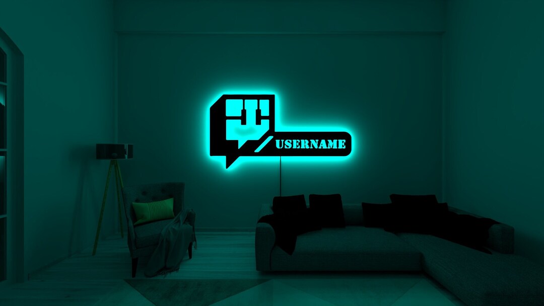 Personalize Username Twitch Led Sign, Custom Twitch Nick Name, Live ...