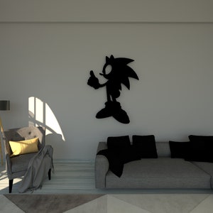 Sonic RGB Sign, Sonic Wooden Wall Decor, Sonic Led Light Sign, Rgb Wall ...