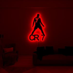 Cristiano Ronaldo LED Wall Sign: CR7 Football Decor - Etsy