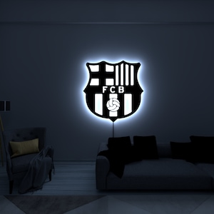 FC Barcelona LED Wall Sign: RGB Football Club Decor - Etsy