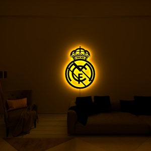 Real Madrid LED Sign: Football Fan Wall Decor - Etsy