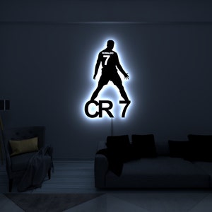 Cristiano Ronaldo Led Sign, Ronaldo Wall Decor, Football Led Sign, CR7 ...