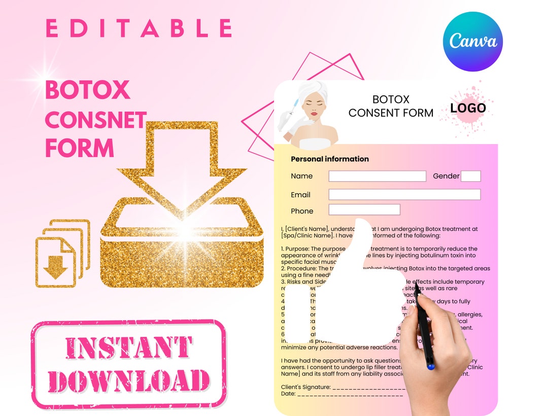 Botox Consent Form Add Your Logo and Print - Etsy