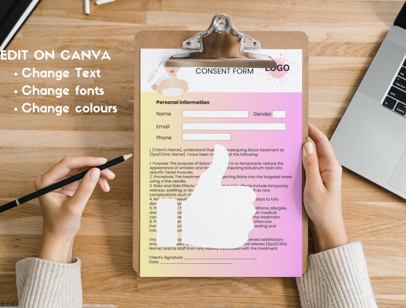 Botox Consent Form Add Your Logo and Print - Etsy