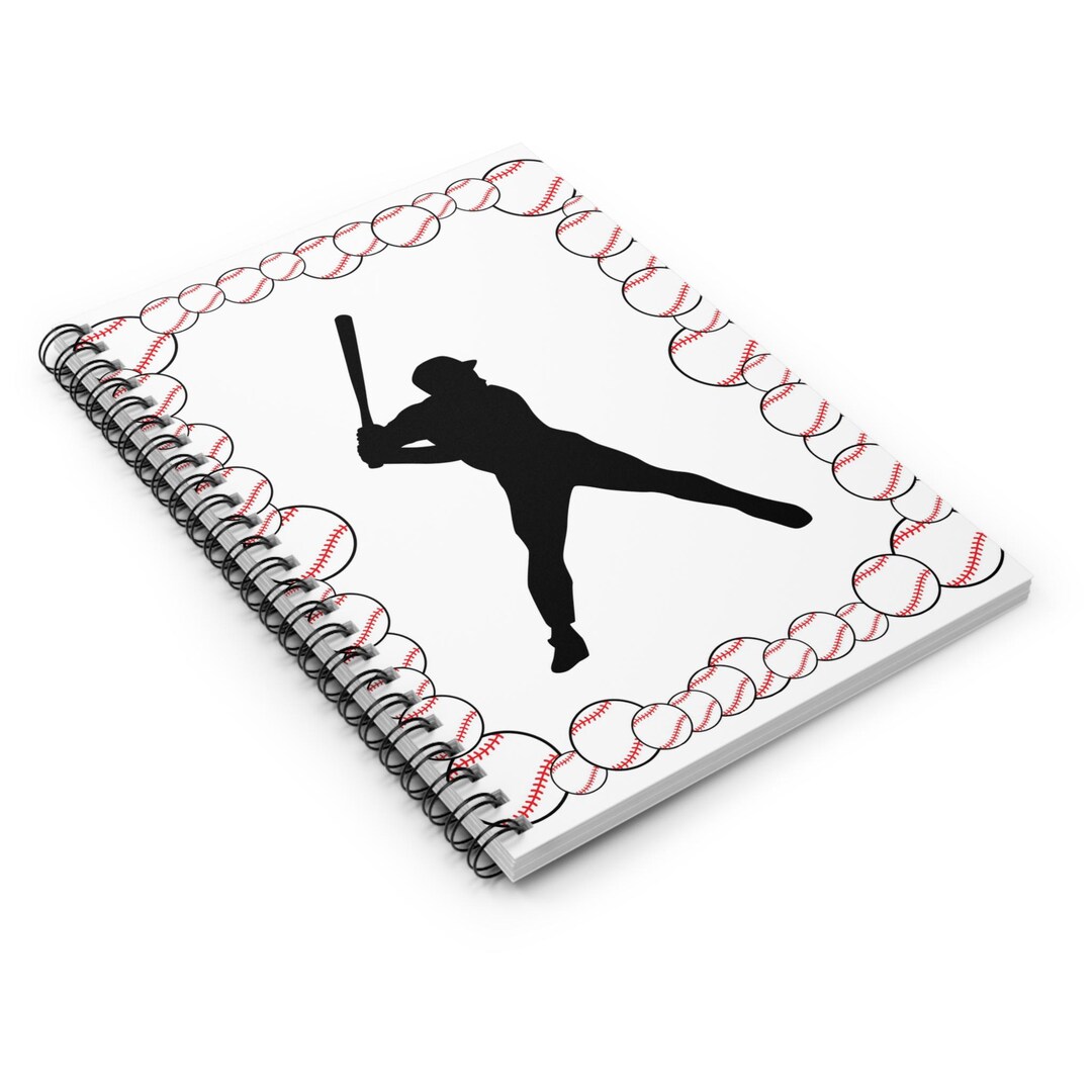 Baseball-themed Spiral Notebook, Sports Journal, Gift for Athletes ...