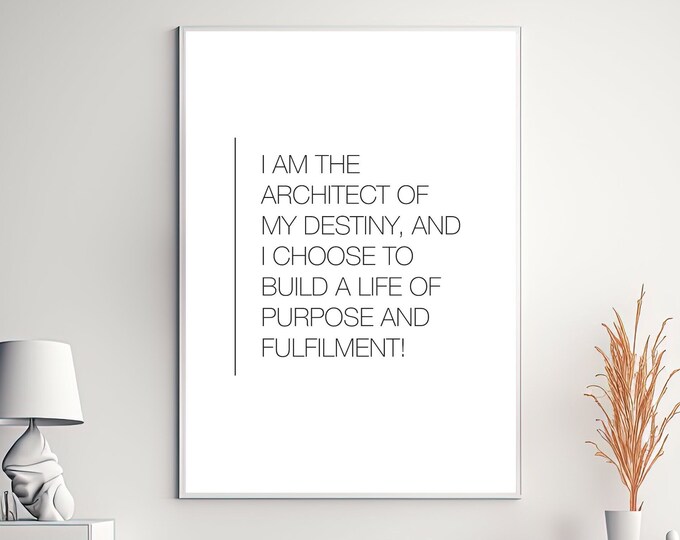 Daily Affirmation Poster | Positive Quote Print | Print for Desk ...