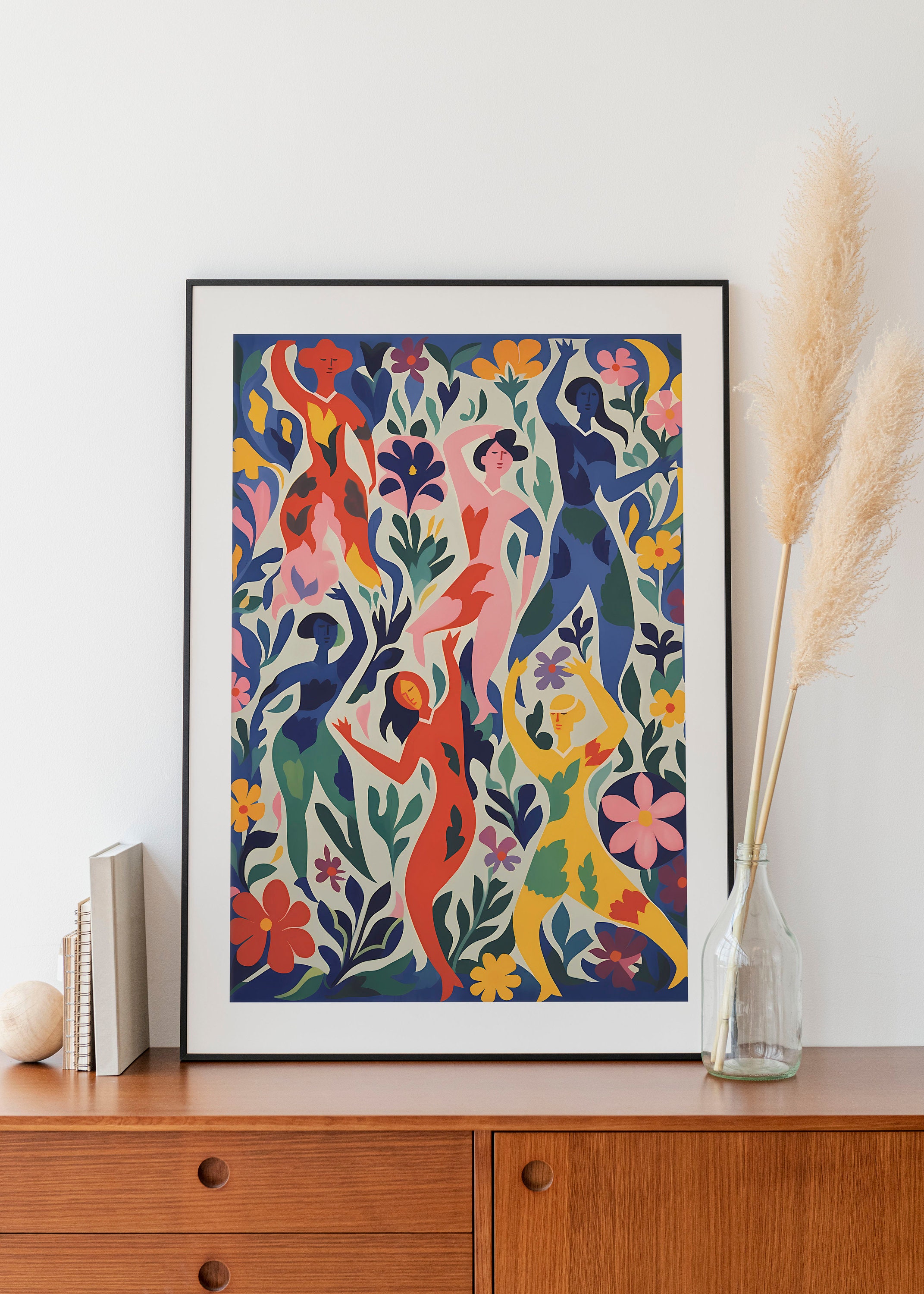 Abstract Dance Print, Modern Colorful Wall Art, Floral Printable Poster ...