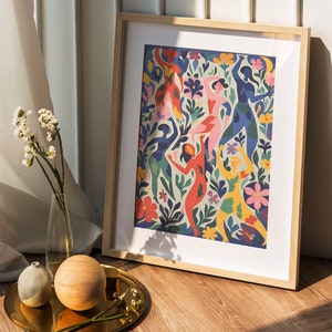 Abstract Dance Print, Modern Colorful Wall Art, Floral Printable Poster ...