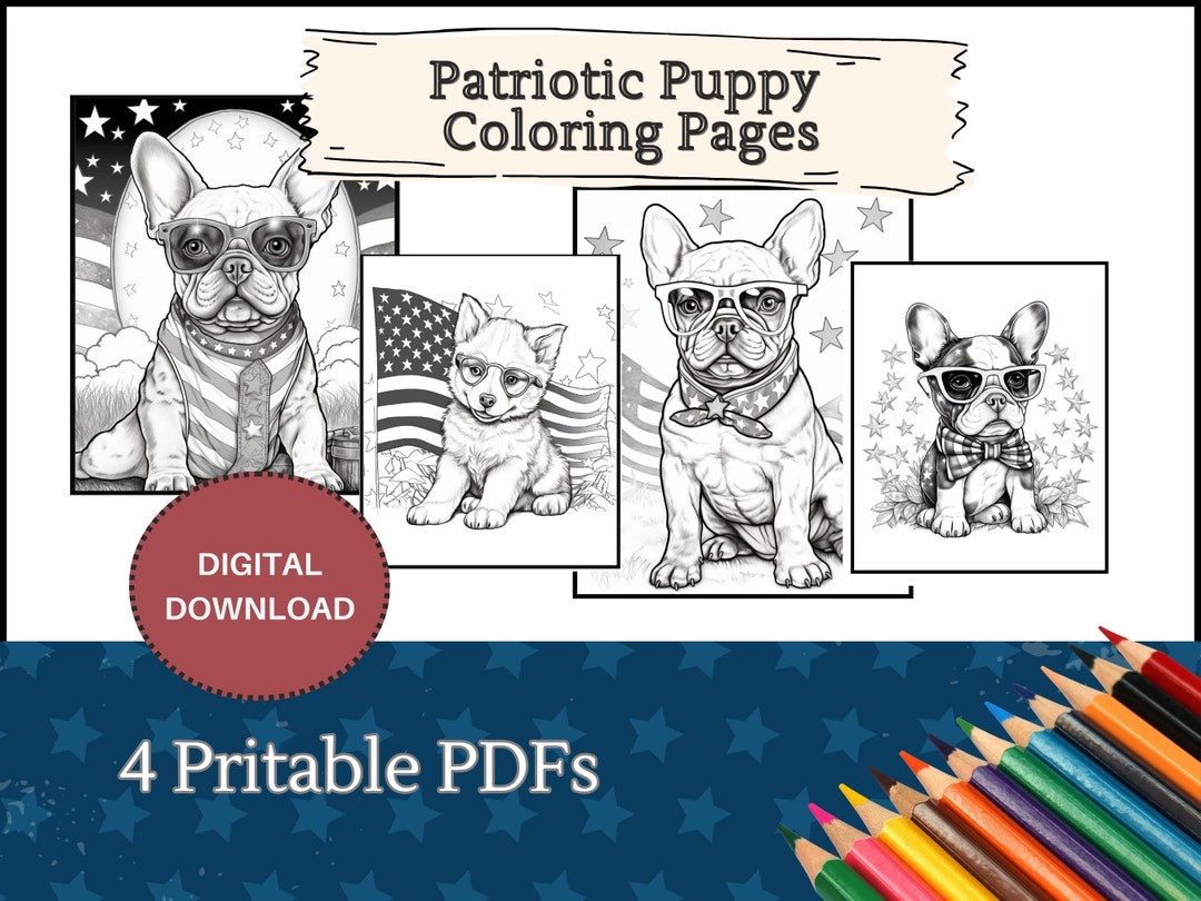 Cute Puppy Dogs Coloring Page, Digital Download, Coloring Sheet, Dog ...