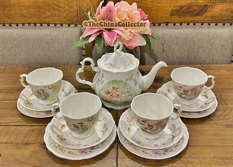 Royal Albert Beatrix Potter Tea Set for 4, Vintage Bone China - Etsy