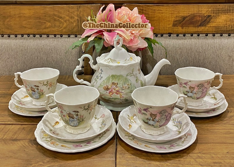 Royal Albert Beatrix Potter Tea Set for 4, Vintage Bone China - Etsy