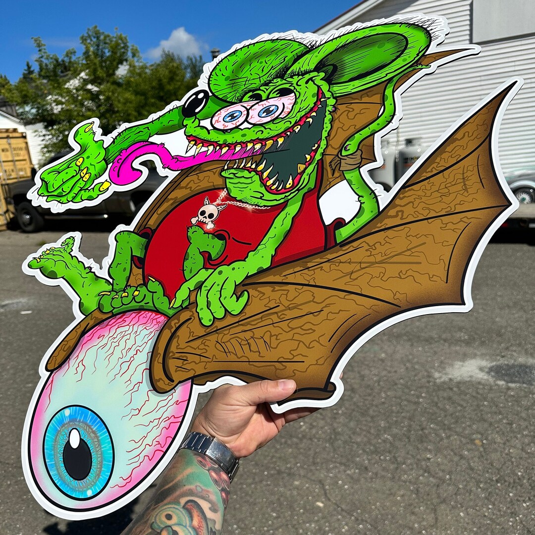 Custom Rat Fink Style Flying Eye Wall Art - Etsy