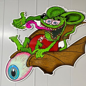 Custom Rat Fink Style Flying Eye Wall Art - Etsy