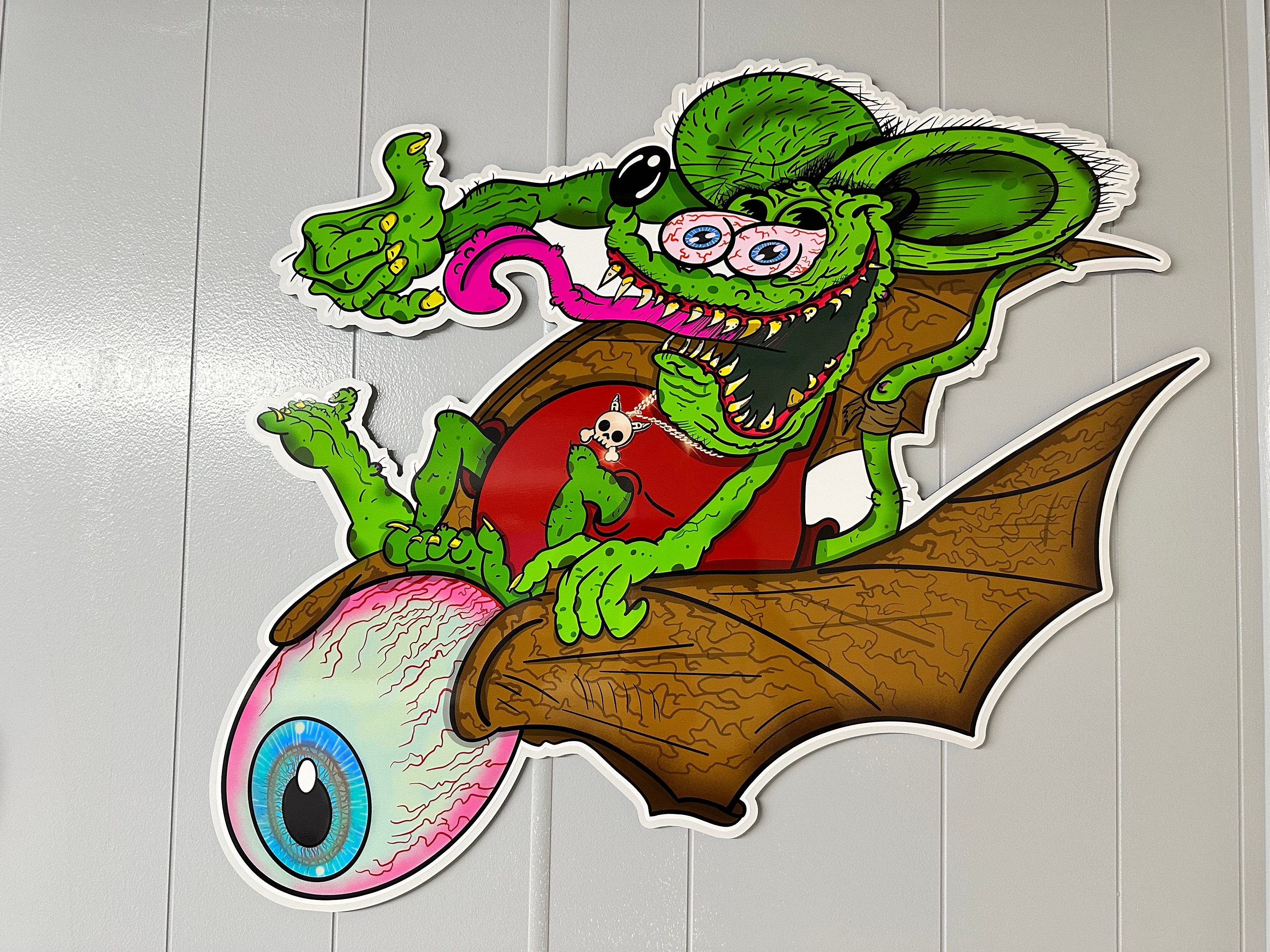 Custom Rat Fink Style Flying Eye Wall Art - Etsy