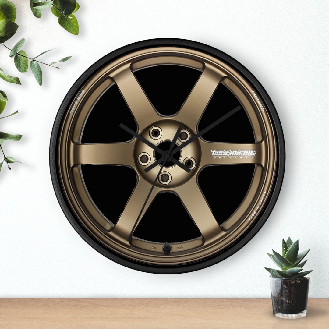 Tribute TE37 Rays Wheels Wall Clock, Volk Racing Garage Wall Clock, Dorm Room Clock, Car Lover ...