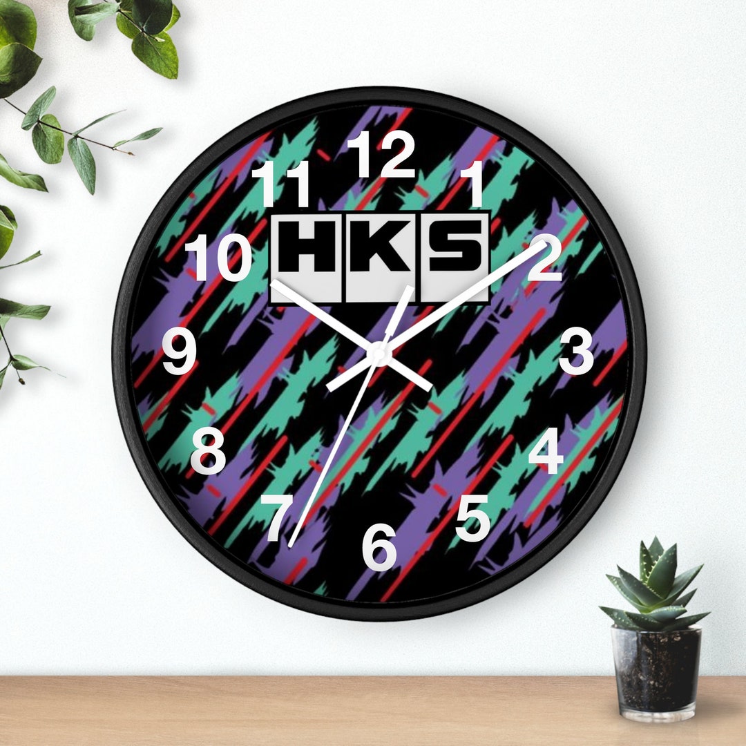 HKS Pattern Tribute Numbered Wall Clock, JDM HKS Old Logo Wall Clock ...
