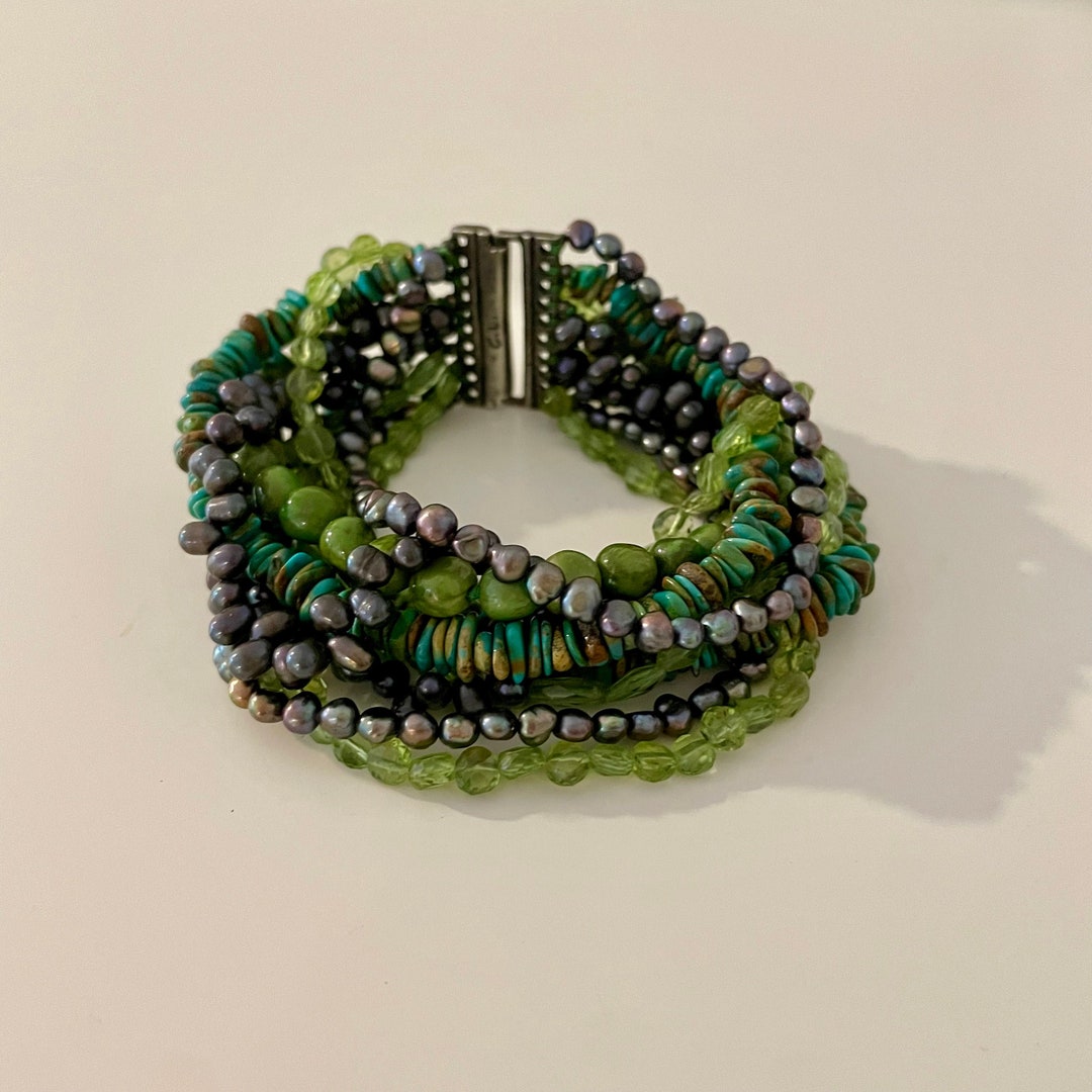 Rare Y2K Chan Luu Multi Layer Semi Precious Stones Bracelet With ...