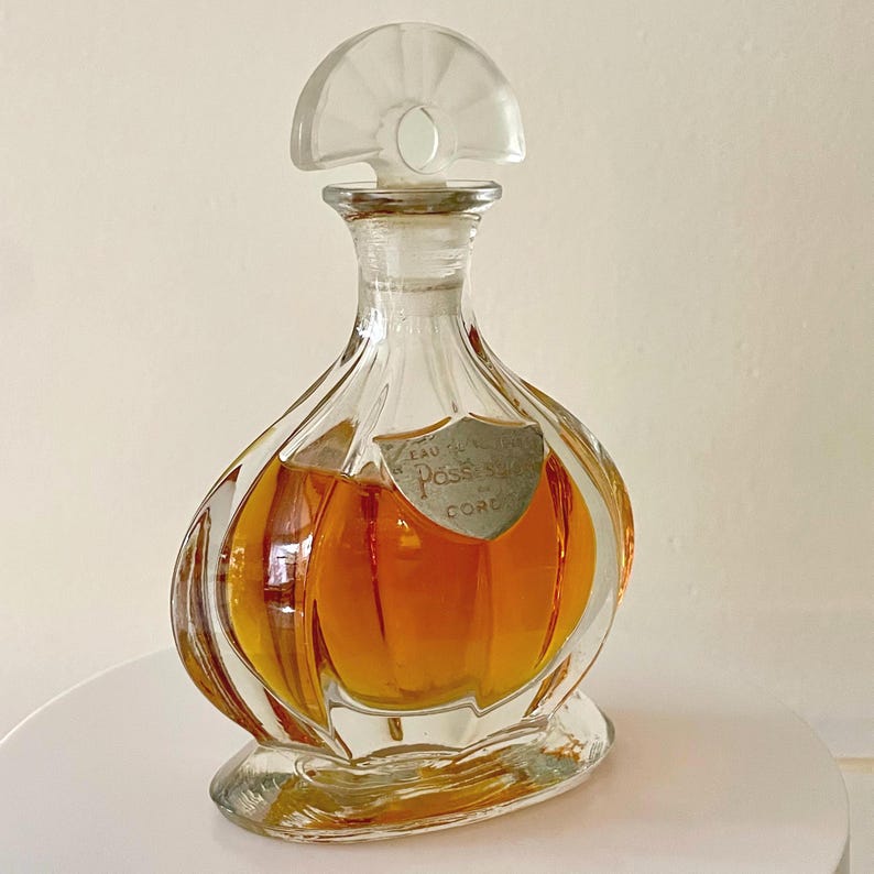 Vintage Corday Possession Perfume: French Crystal Bottle, Fan Stopper ...