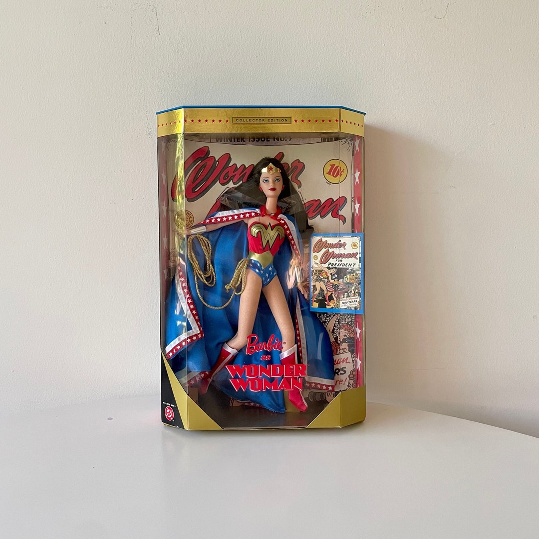 NRFB Wonder Woman Barbie, 1999 Mattel Barbie MIB, 24638, Collector ...