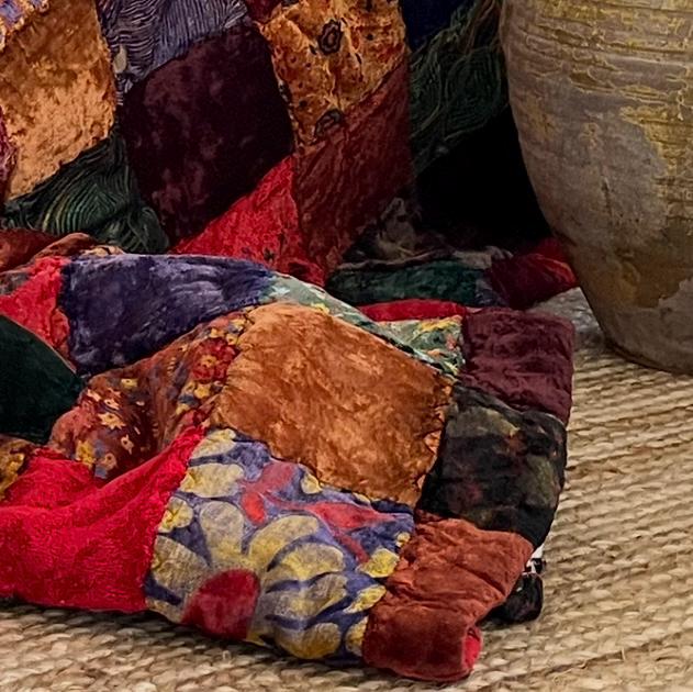 1970s Oversized Velvet Patchwork Quilt – King / California King ...