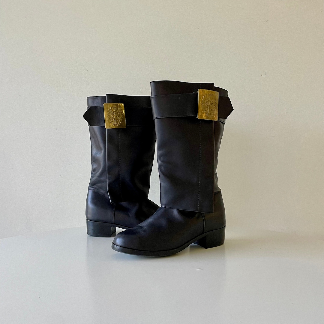 Bill Whitten Stage Boots Heraldic Crest Leather Rare 80s 90s - Etsy