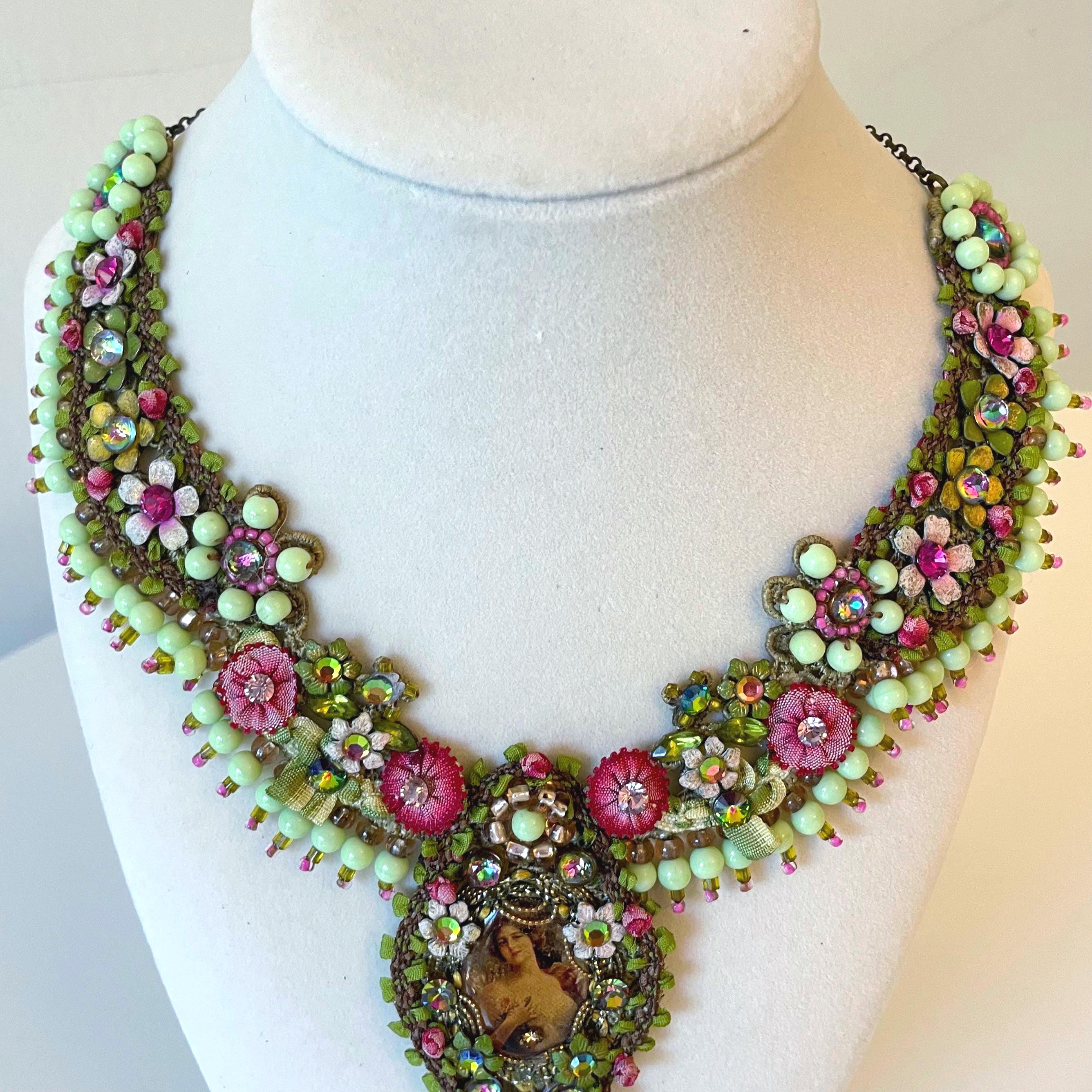 Vintage Michal Negrin Statement Necklace – Romantic Cameo Portrait With ...