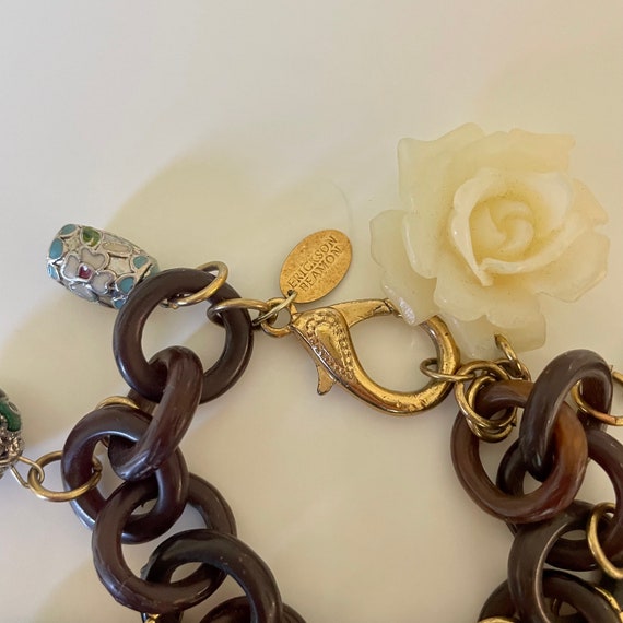 Erickson Beamon Flower Charm Bracelet | Chunky Linked… - Gem