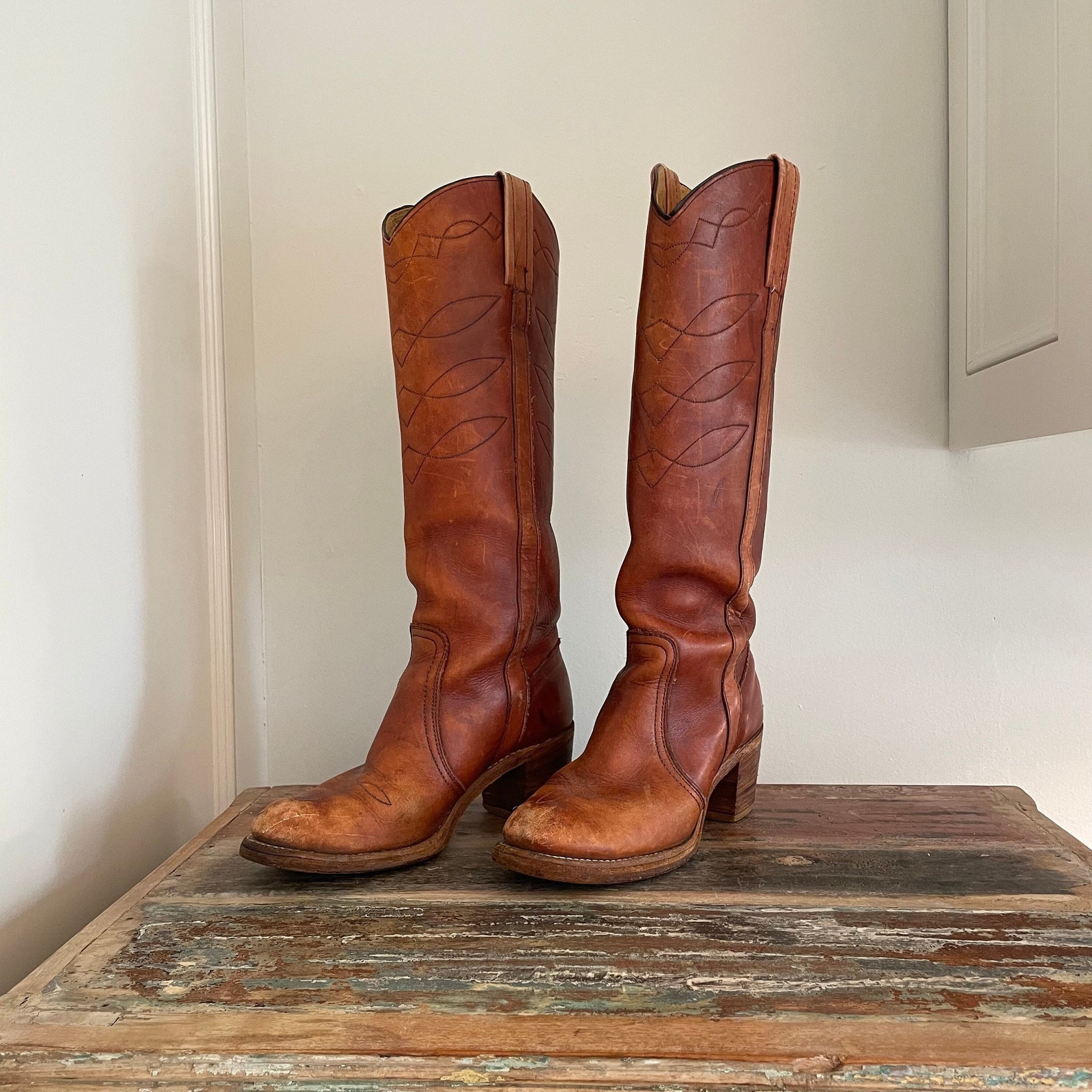 Vintage 60's FRYE Black Label Campus Boots Size 7 - Etsy