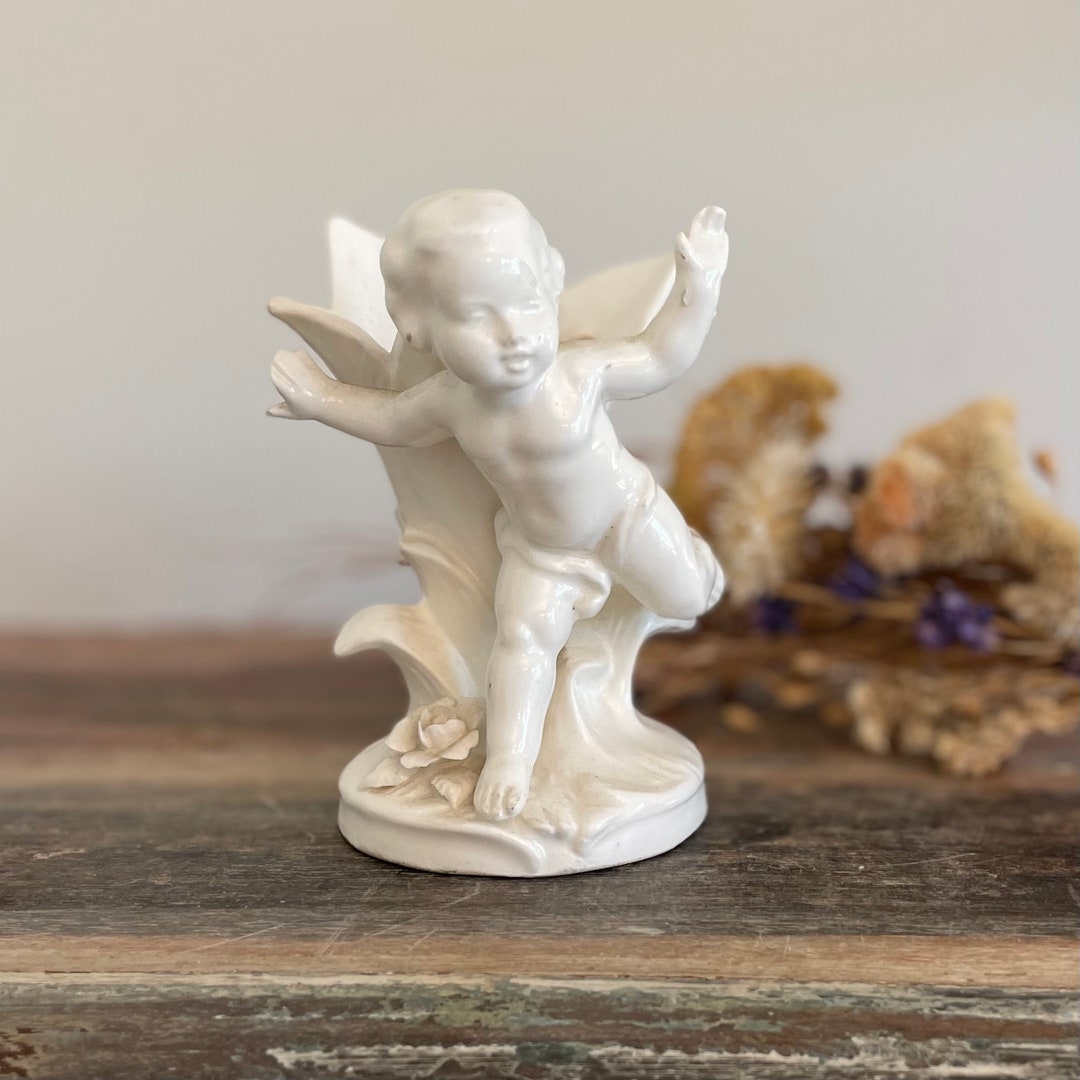 Vintage Ardalt Cherub Tulip Porcelain Bud Vase | Antique French Decor ...