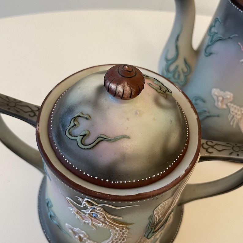 Vintage Moriage Dragonware Tea Set: Hand-painted Japan Kyoto Satsuma - Etsy