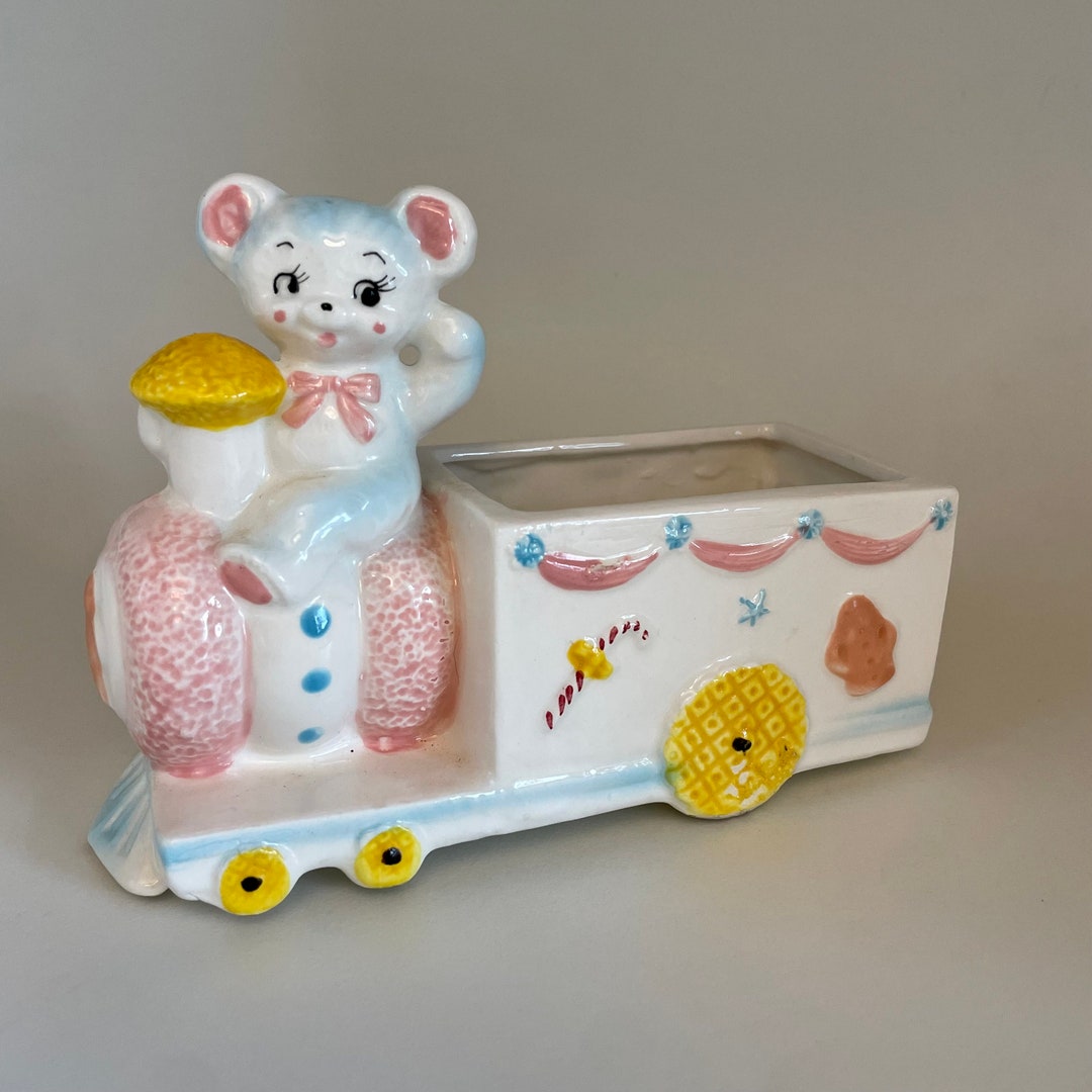 Vintage Relpo Teddy Bear Train Planter: 1960s Baby Nursery Decor - Etsy ...