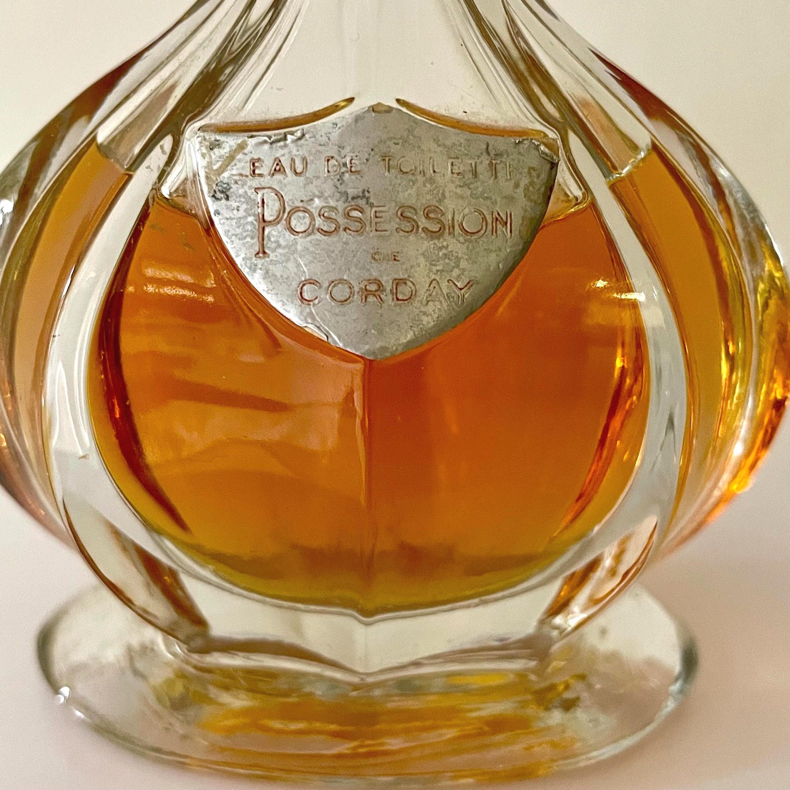 Vintage Corday Possession Perfume: French Crystal Bottle, Fan Stopper ...