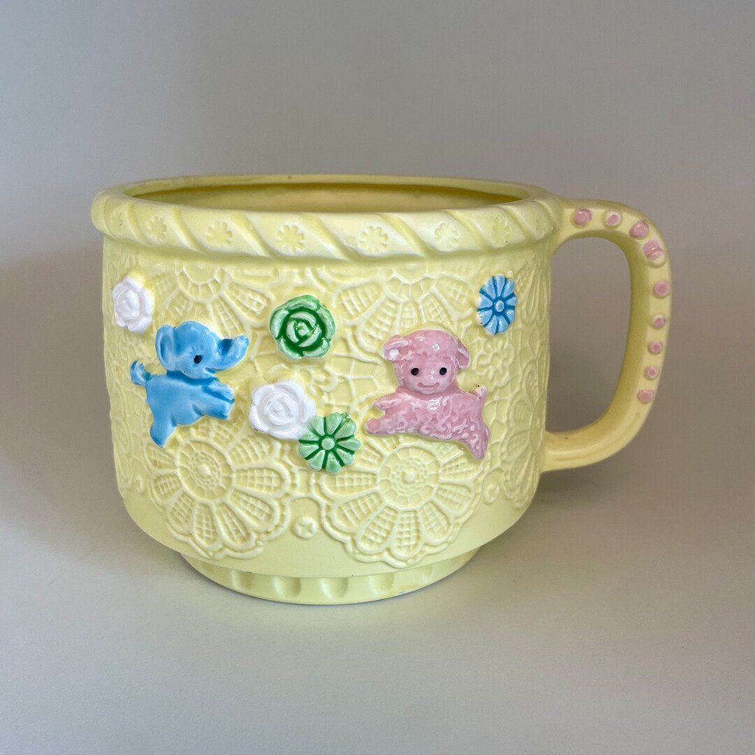 Vintage Ardco Dallas Baby Cup Planter: 1960s Yellow Nursery Decor - Etsy