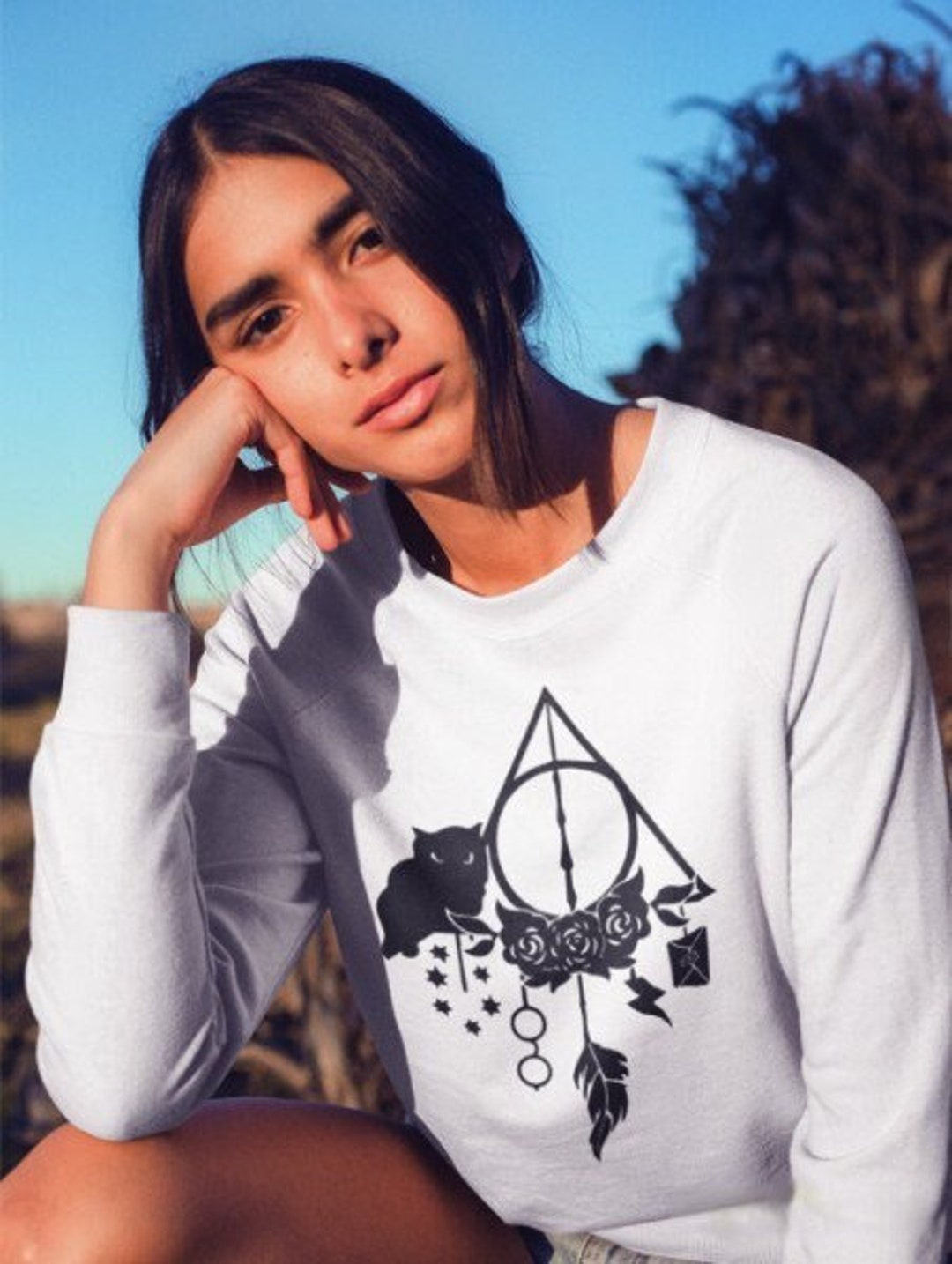 Magical Harry Potter Inspired Abstract Sweatshirt Cozy Cotton Crew Neck ...