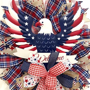 Patriotic Wreath, Summer Wreath, 4th of July Wreath, Red White Blue ...