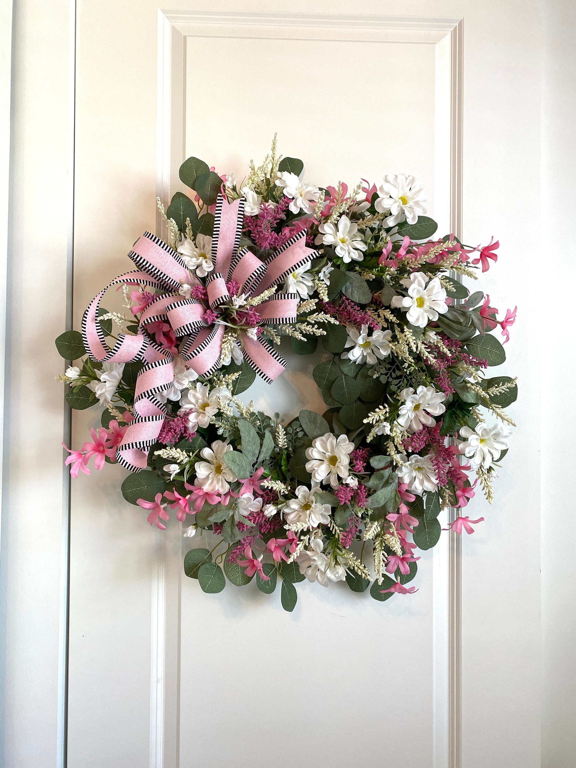 Grapevine Wreath, Eucalyptus Wreath, White Floral Wreath, Springtime ...