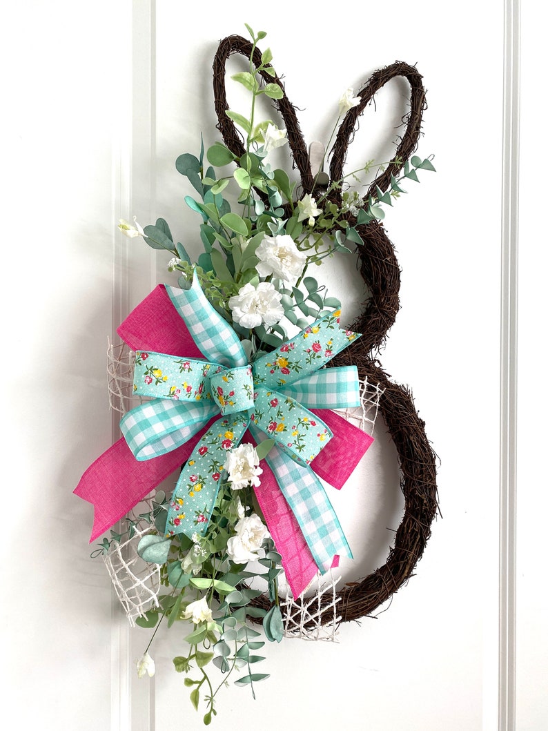 Happy Easter Bunny, Grapevine Bunny, Spring Wreath, Front Door Wreath ...