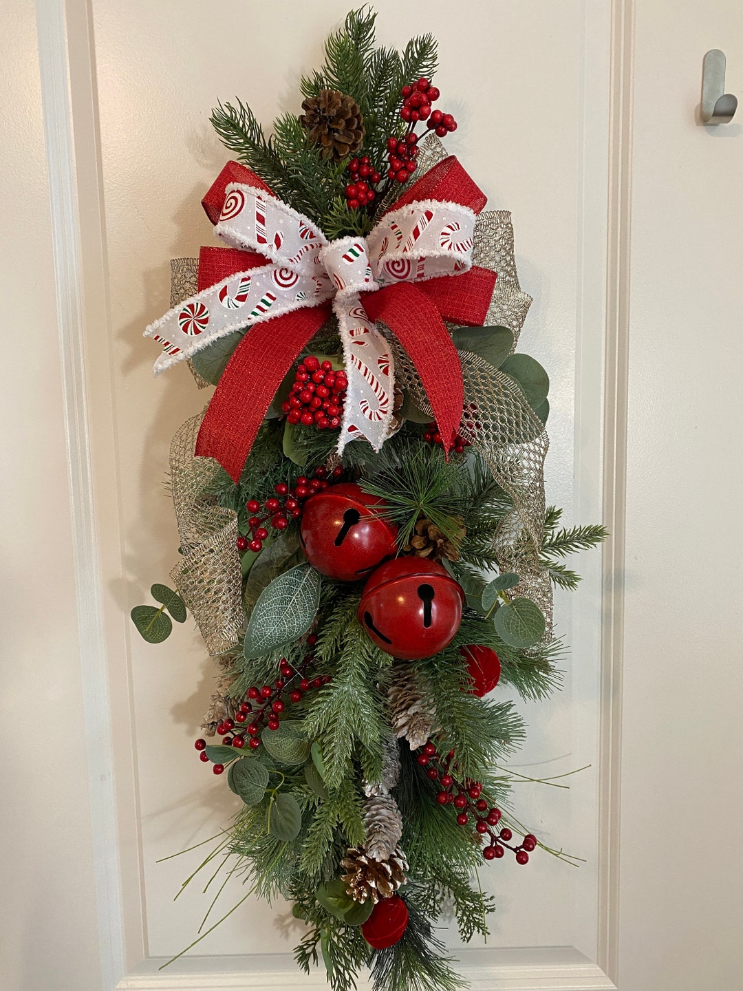 Christmas Swag Red Bell Swag Iced Pine Berry Swag Pine - Etsy