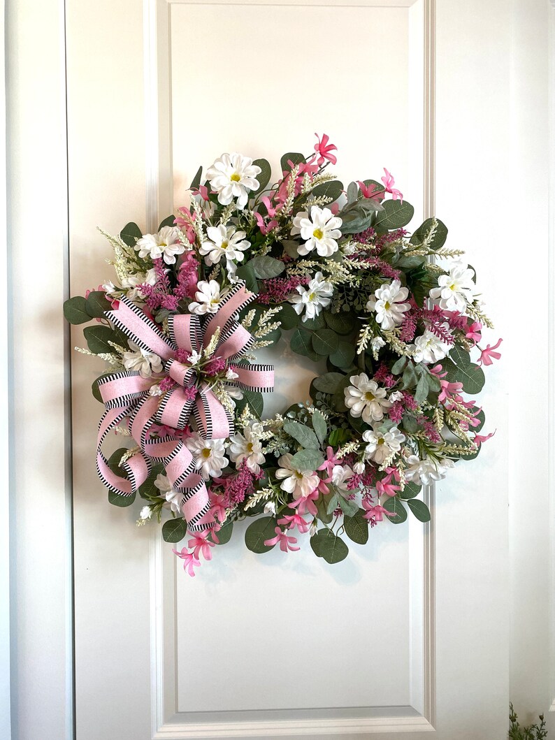 Grapevine Wreath, Eucalyptus Wreath, White Floral Wreath, Springtime ...