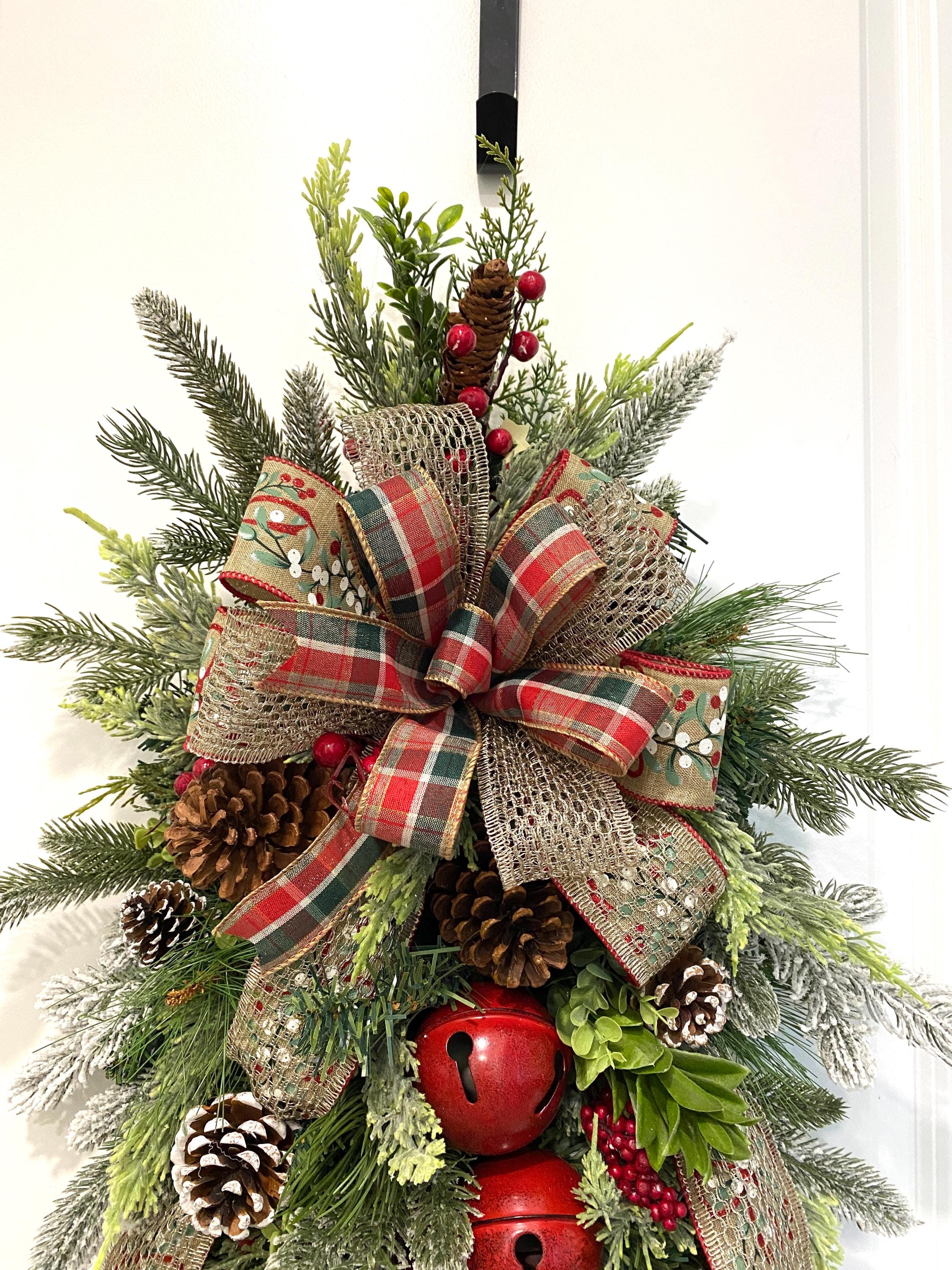 Christmas Swag, Red Bell Swag, Pine Berry Swag, Large Door Swag, Red ...