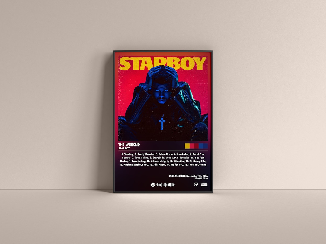 The Weeknd Starboy Poster, the Weeknd Starboy Gift Poster, the Weeknd ...