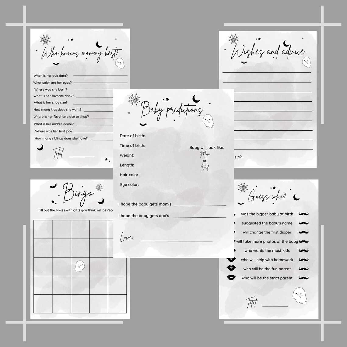 Editable A Little Boo is Almost Due Baby Shower Games and - Etsy