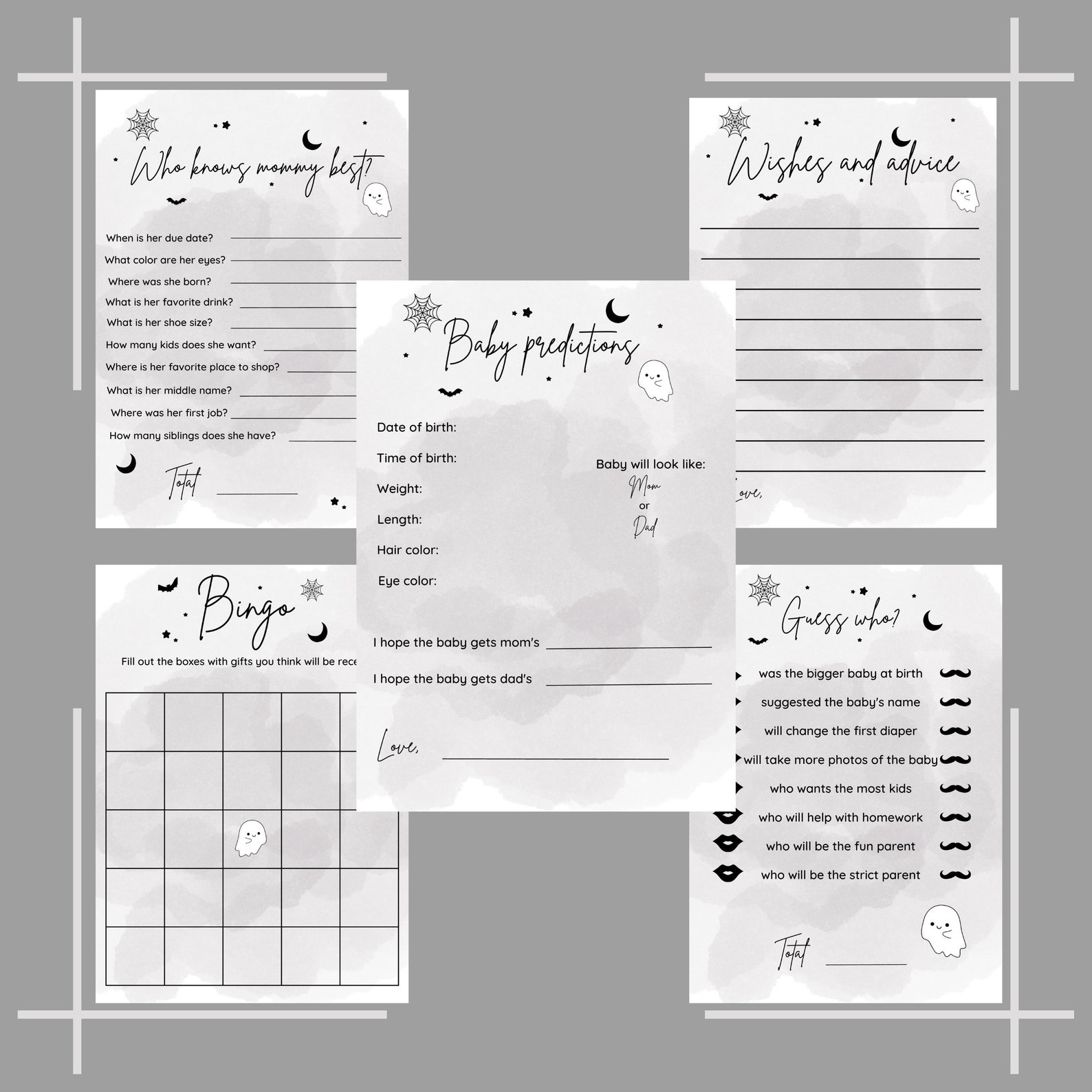 Editable A Little Boo is Almost Due Baby Shower Games and - Etsy