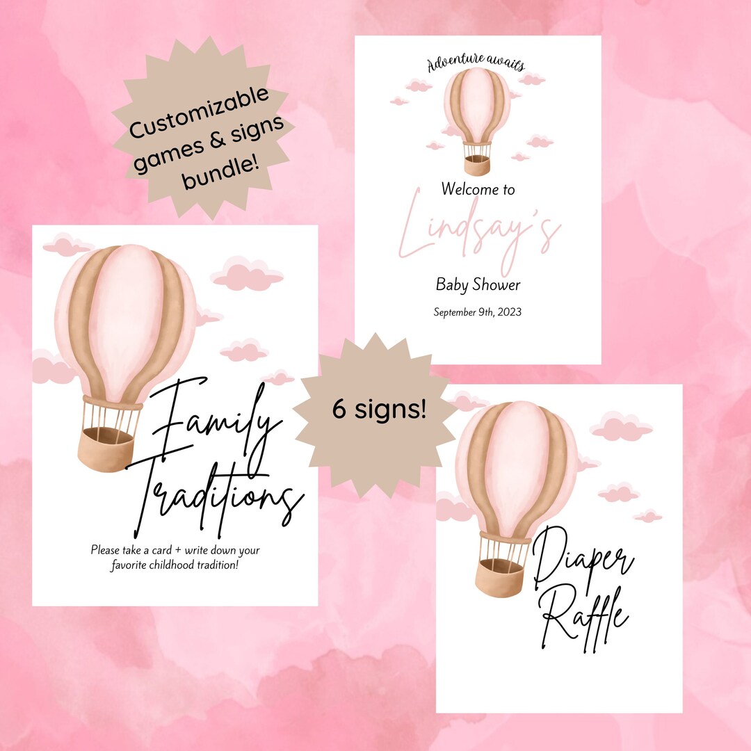 Editable Adventure Awaits Baby Shower Games and Signs Template *DIGITAL ...