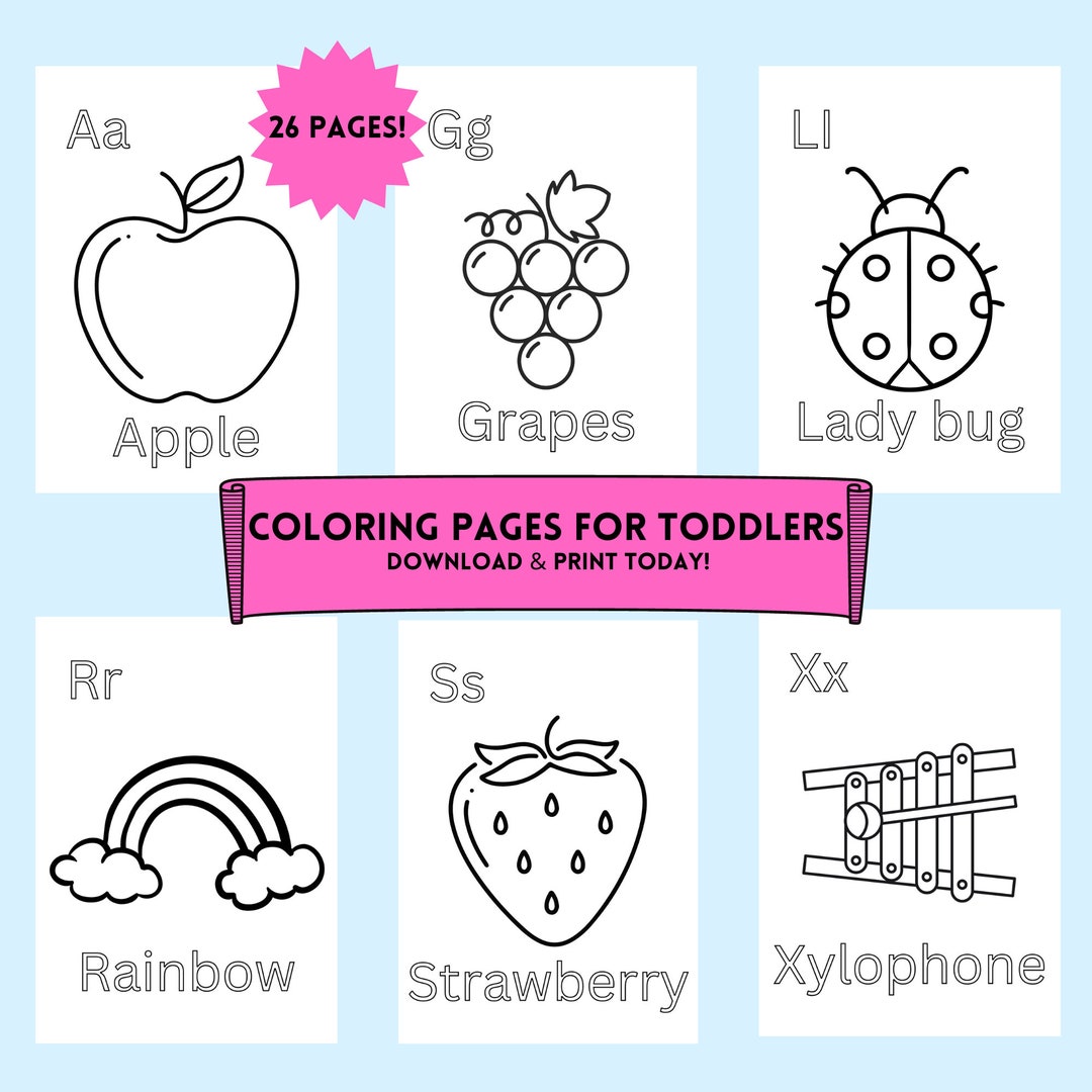 ABC Coloring Pages for Toddlers, Preschool *DIGITAL DOWNLOAD* - Etsy