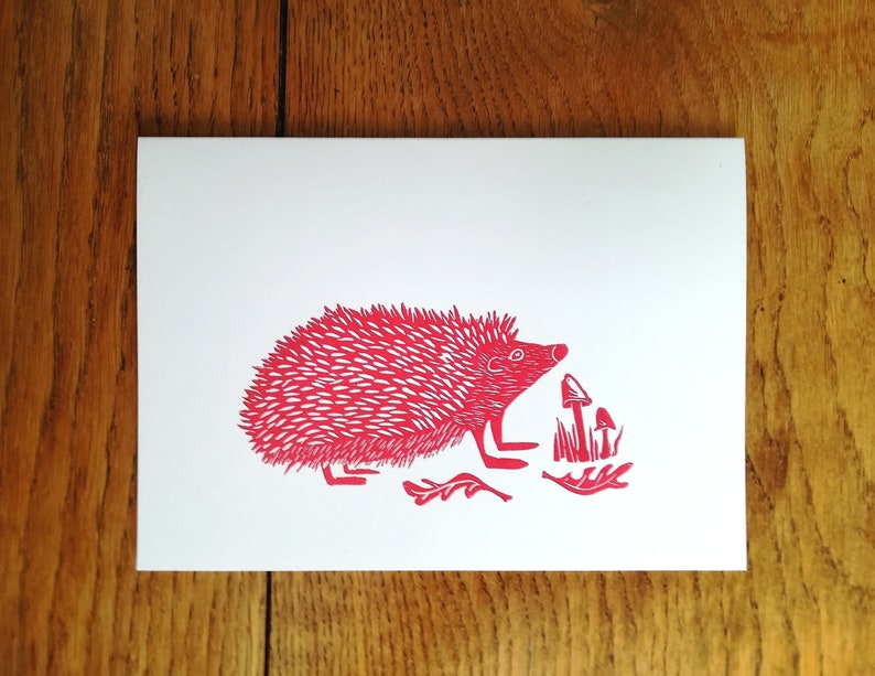Linocut Card Set of 3 Designs, Lino Cut Cards, Greeting Cards, Blank ...